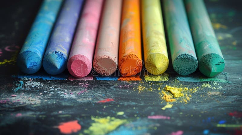 Multi-colored Crayons Close-up on a Gray Background Stock Image - Image ...