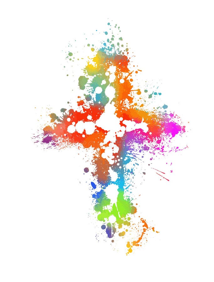 Multi-colored Cross Object. Happy Easter. Vector Illustration Stock ...