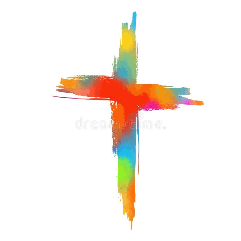 Multi-colored Cross Object. Happy Easter. Vector Illustration Stock ...
