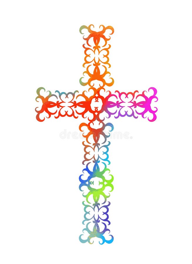 Multi-colored Cross of Patterns. Vector Illustration Stock Vector ...