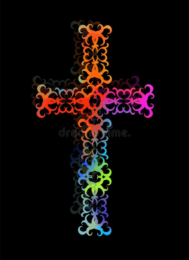 Multi-colored Cross of Patterns. Vector Illustration Stock Vector ...
