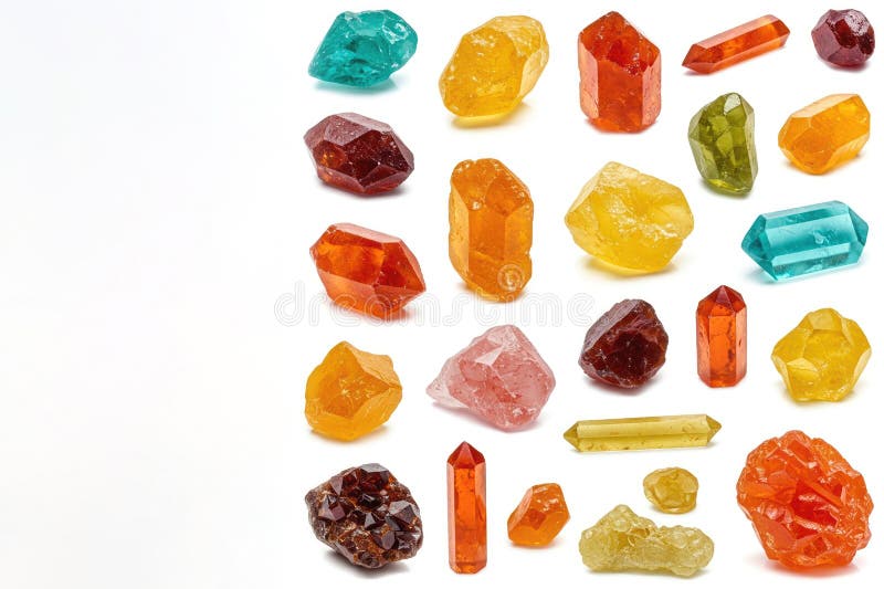 Multi Colored Crystals White Background Space Text Stock Photos - Free ...