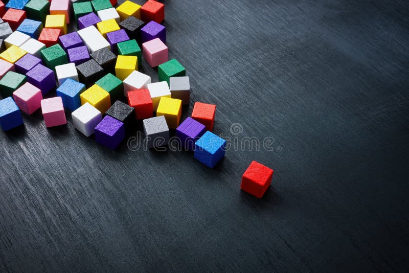 Multi-colored Cubes As a Symbol of the Crowd and in Front of One As ...