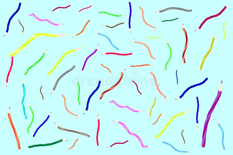 Multi-colored Curved Pencils, Fun Seamless Vector Texture Stock ...