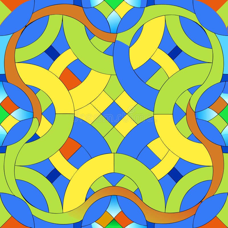 Multi-colored Curved Thick Lines. the Images Have a Repeating Looping ...