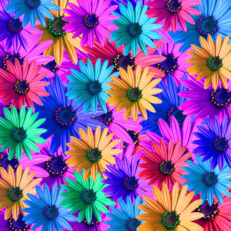 Multi Colored Daisy Flowers Stock Illustrations – 359 Multi Colored ...