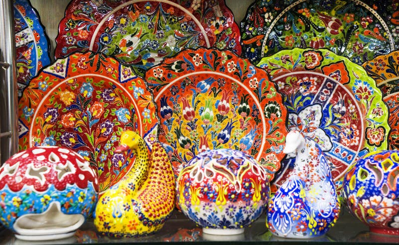 Multi-colored Decorative Turkish Oriental Ornamental Ceramic Ware on ...