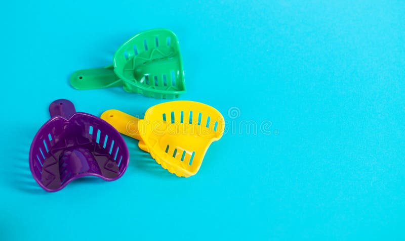 Multi-colored Dental Spoons for Taking an Impression of the Dental Jaw ...