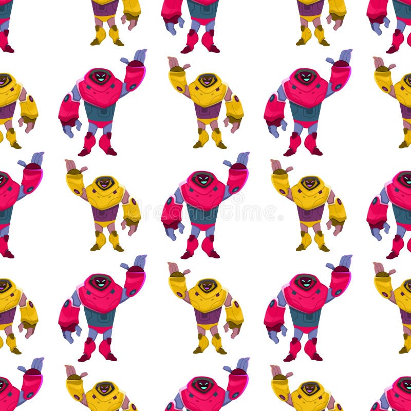 Multi-colored Design New Generation Robot Pattern. Stock Vector ...