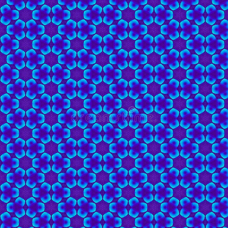 Design of Motive Pattern with Electric Blue Flowers Form Inside ...