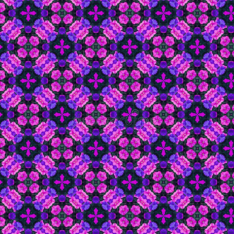 Design of Motive Pattern with Flowers, Stars and Abstract Form Inside ...