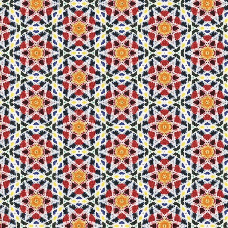 Design of Motive Pattern with Flowers, Stars and Abstract Form Inside ...