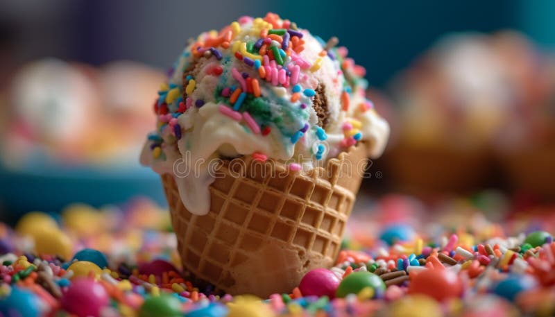 Multi Colored Dessert Decoration Sweet, Gourmet Candy Indulgence with ...