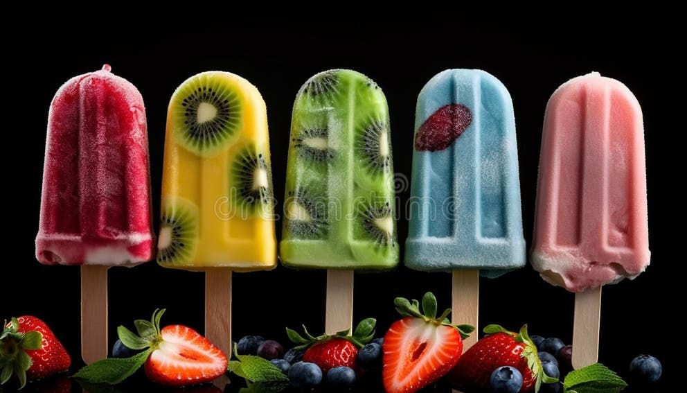 Multi Colored Dessert with Strawberry, Raspberry, Blueberry, and ...