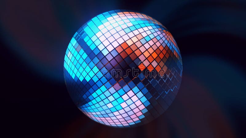 Multi-colored Disco Ball Rotates in Space. Motion. Disco Ball Rotates ...