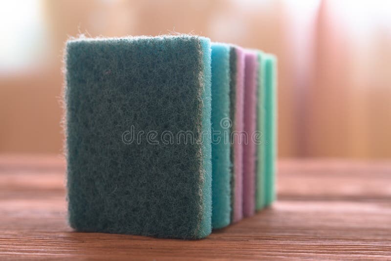 Multi-colored Dishwashing Sponges Stock Photo - Image of colored ...