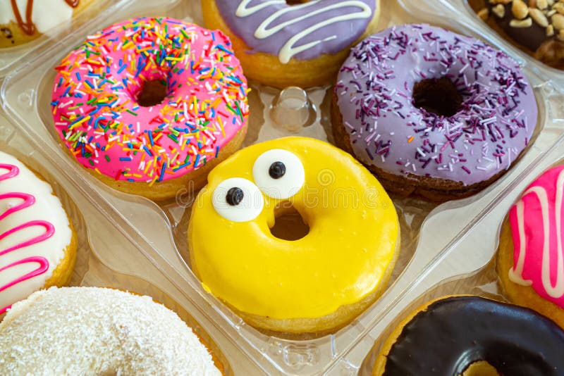 Multi-colored Donuts on the Table Happy Party Stock Image - Image of ...