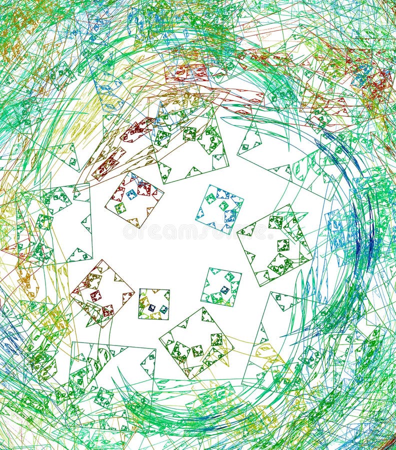 Multi Colored Doodles of Geometric Shapes and Arc-shaped Lines on a ...