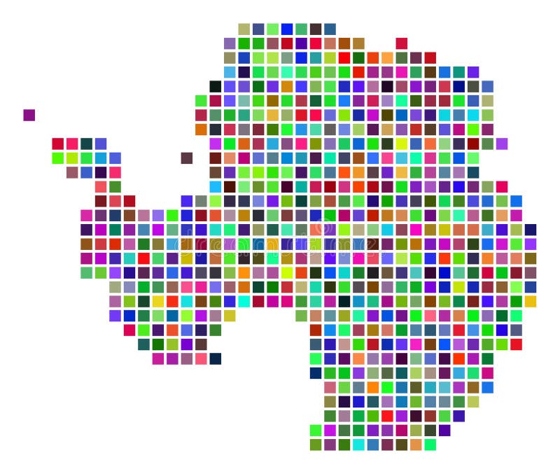 Multi Colored Dot Antarctica Map Stock Vector - Illustration of square ...