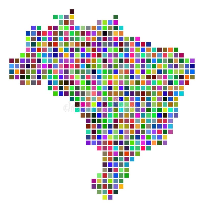 Multicolored Dot Brazil Map Stock Vector - Illustration of mosaic ...