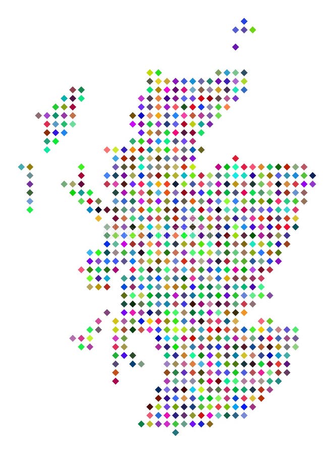 Pixelated Scotland Map stock vector. Illustration of abstract - 122651674