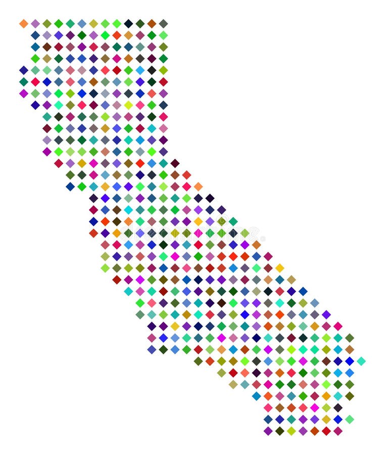 Multi Colored Dotted California Map Stock Vector - Illustration of ...