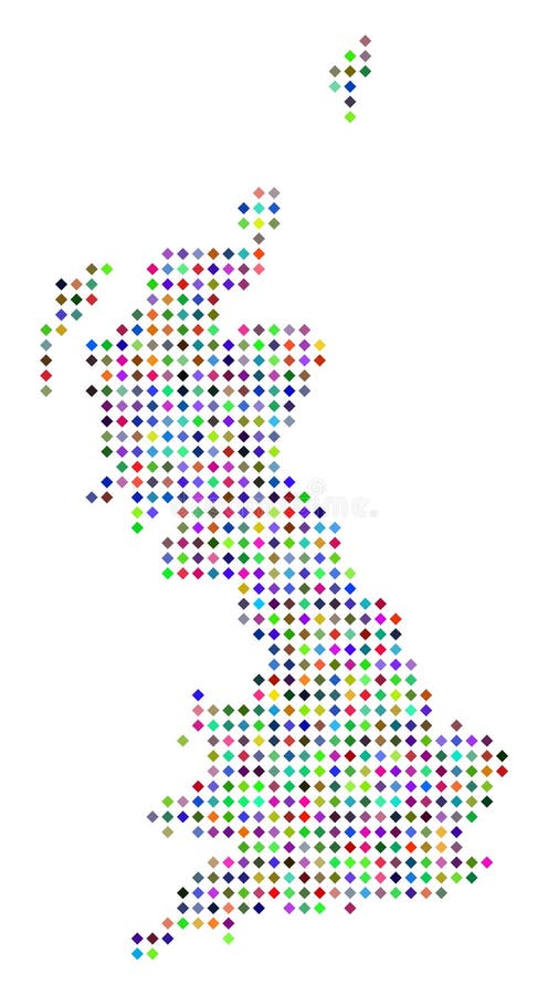Multi Colored Dotted Great Britain Map Stock Vector - Illustration of ...