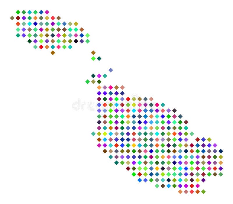Multi Colored Dotted Malta Island Map Stock Vector - Illustration of ...