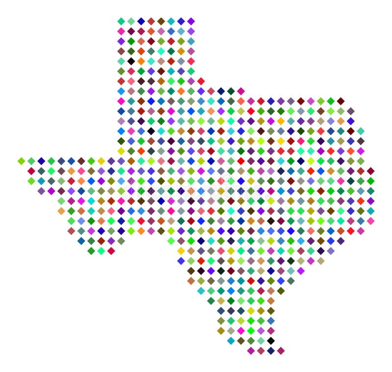 Multi Colored Dotted Texas Map Stock Vector - Illustration of geography ...
