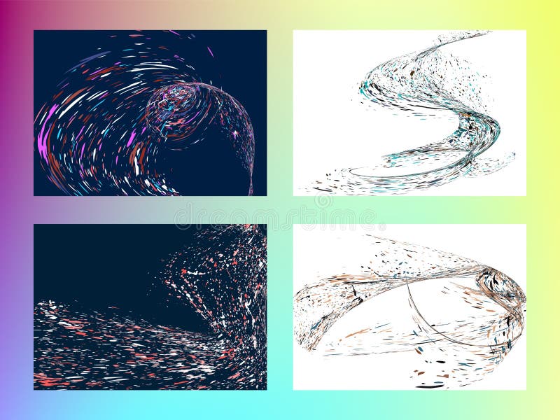 Multi-colored Dust Particles and Debris, Paint Splashes, Strokes are ...