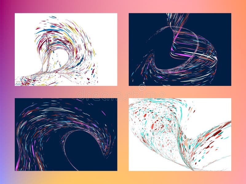 Multi-colored Dust Particles and Debris, Paint Splashes, Strokes are ...