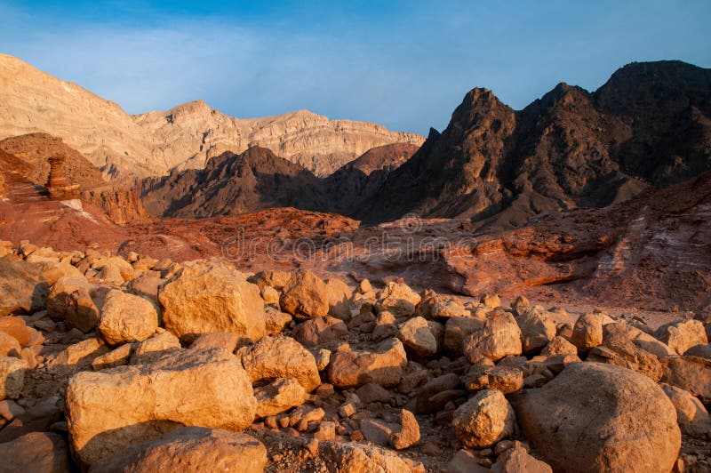 The Multi-colored Eilat Mountain Range in the Desert of Southern Israel ...