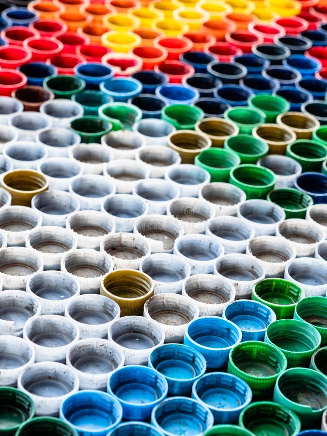 Multi-colored Empty Plastic Bottle Caps Stock Photo - Image of plastic ...