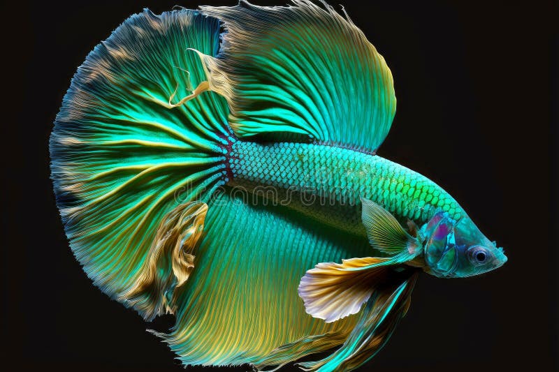 Multi-colored Exotic Betta Fish with Blue Green Scales Stock ...