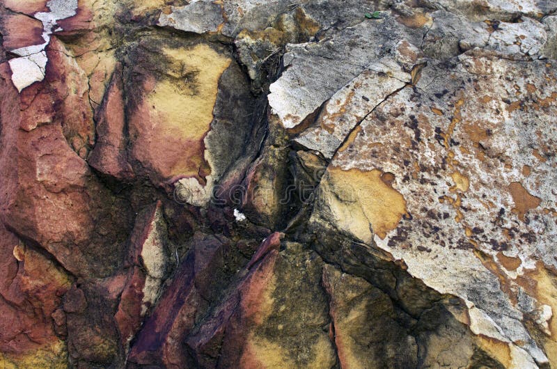 The Multi-colored Exposed Sandstone Rock and Mineral Layers. Sandstone ...