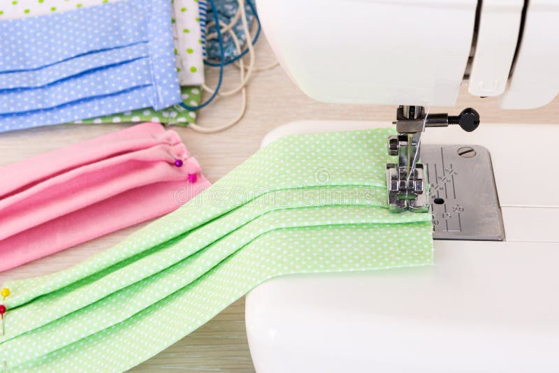 Multi Colored Fabric Handmade Reusable Protective Masks Stock Photos ...