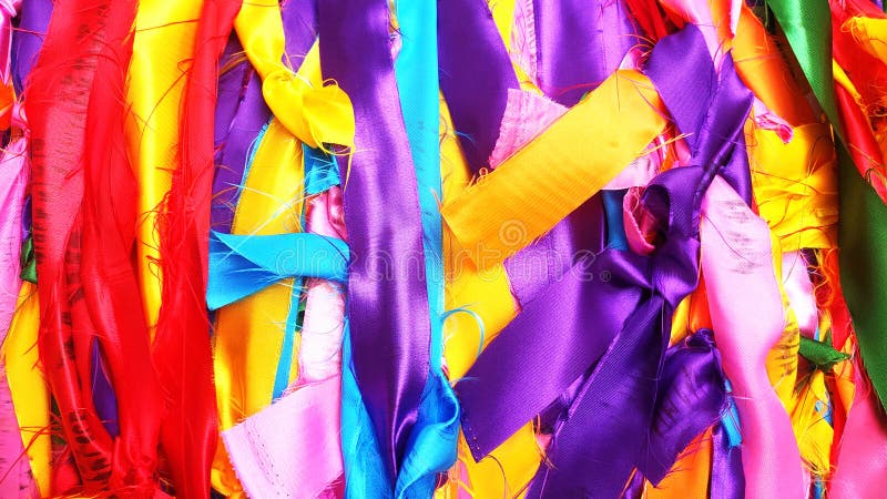 Multi-colored Fabric Tied Together in Multiple Layers Stock Image ...
