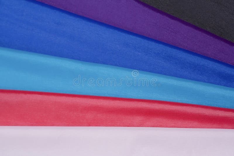 Multi-colored Fabrics with a Smooth Texture and Bright Shades. Stock ...