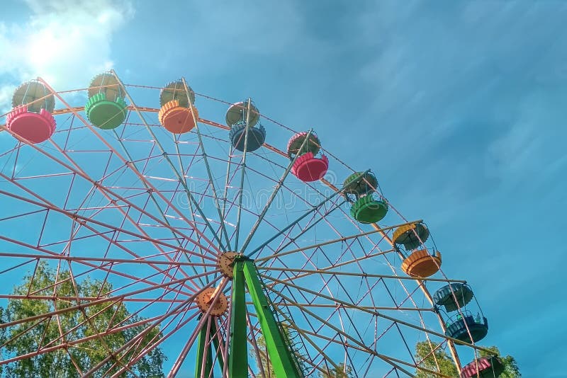 Multi-colored Ferris Wheel in the Park in a Sunny Day Stock Image ...