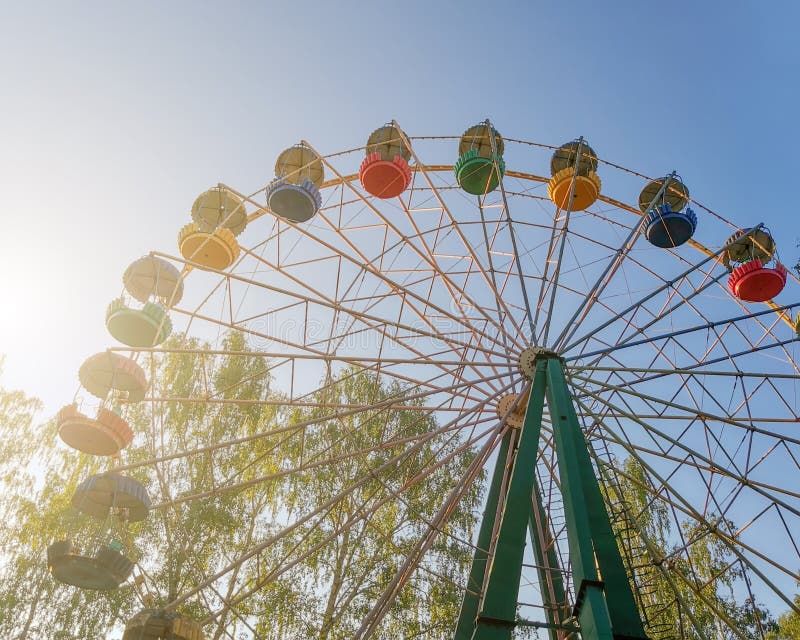 Multi-colored Ferris Wheel in the Park in a Sunny Day Stock Image ...