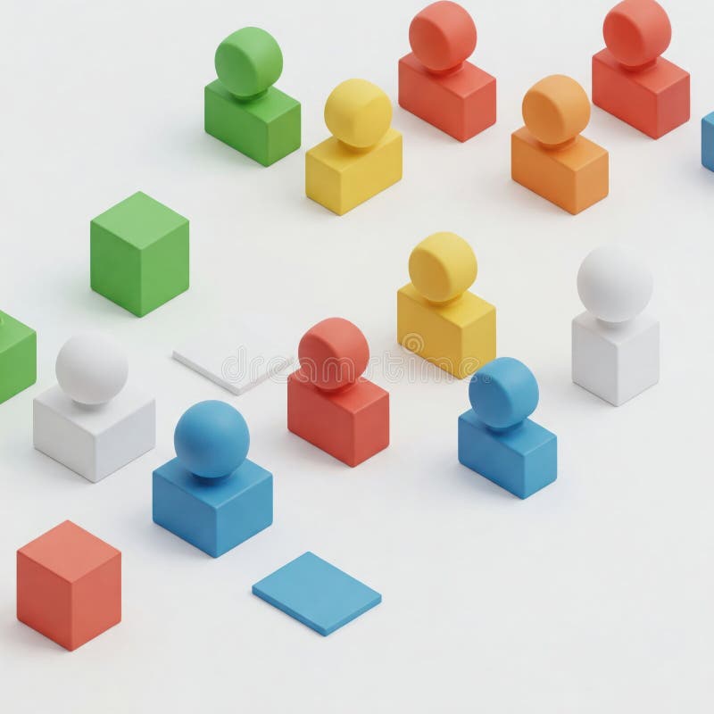 Multi-colored Figures Symbolizing People and Differences. Stock ...