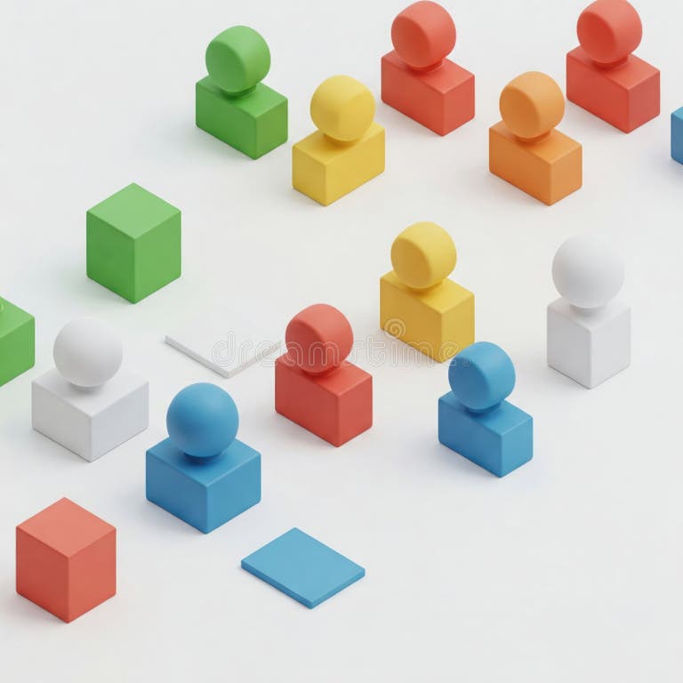 Multi-colored Figures Symbolizing People and Differences. Stock ...