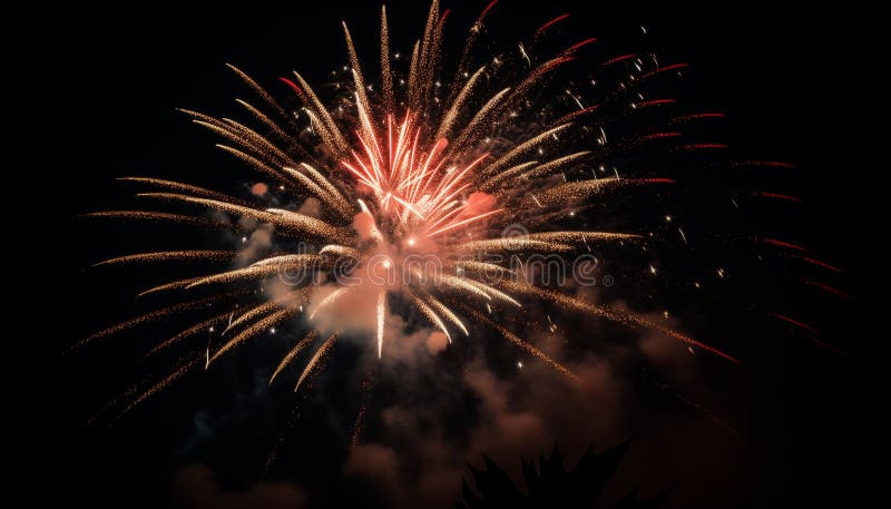 Multi Colored Firework Display Explodes in Vibrant Celebration ...