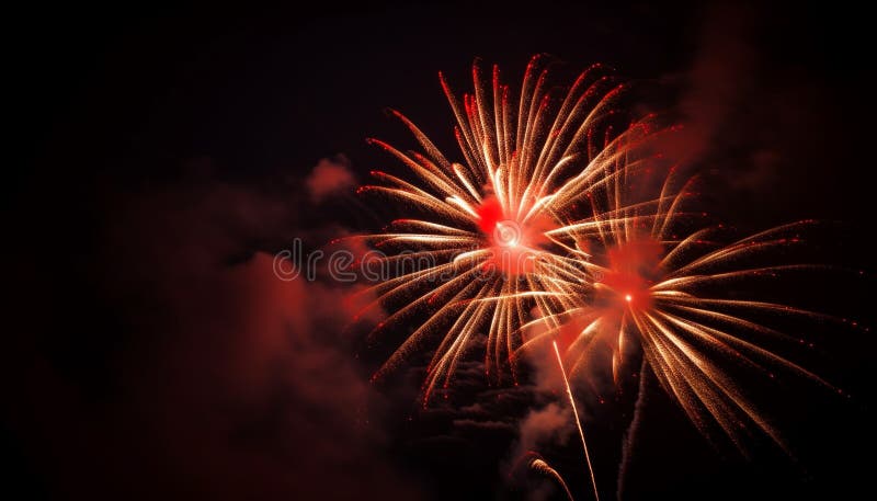 Multi Colored Fireworks Exploding in Vibrant Celebration Generated by ...