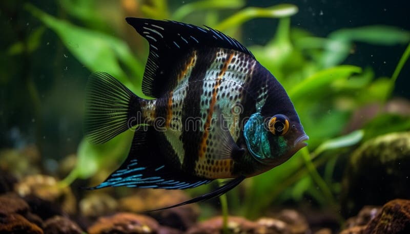 Multi Colored Fish Swim in Close Up View of Tropical Reef Generated by ...