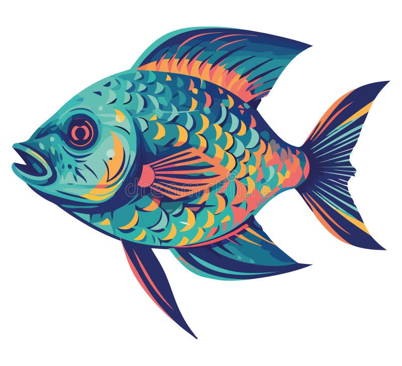 Multi Colored Fish Swimming in Underwater Motion Stock Vector ...
