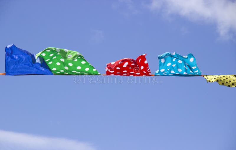 Multi-colored Flags on the Background of Clear Sky Stock Image - Image ...