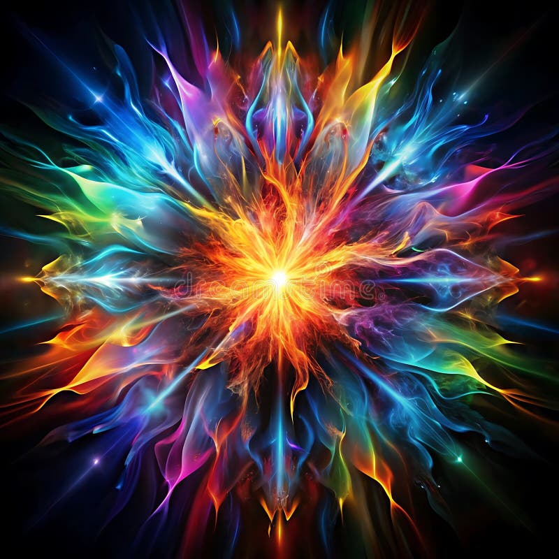 Multi Colored Flame Abstract Black Background Stock Photo - Image of ...