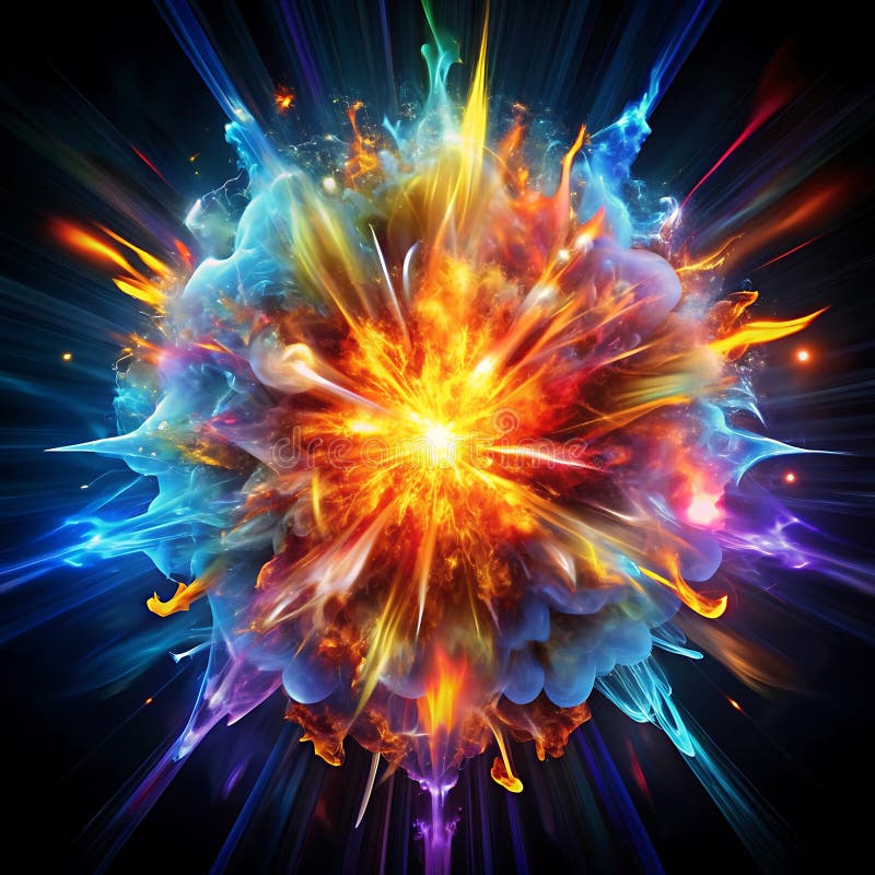 Multi Colored Flame Abstract Black Background Stock Photo - Image of ...