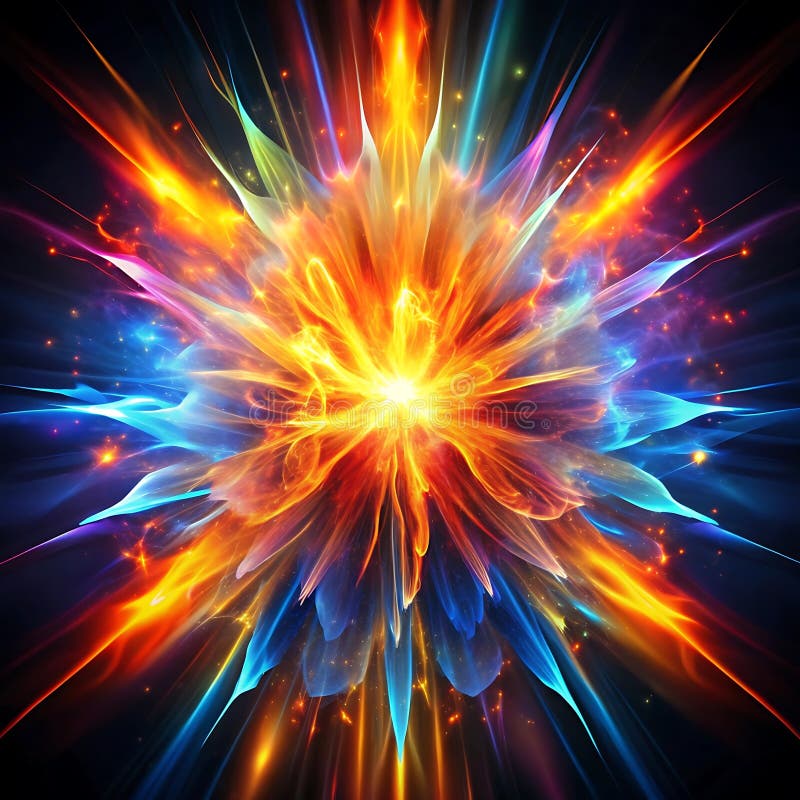 Multi Colored Flame Abstract Black Background Stock Image - Image of ...